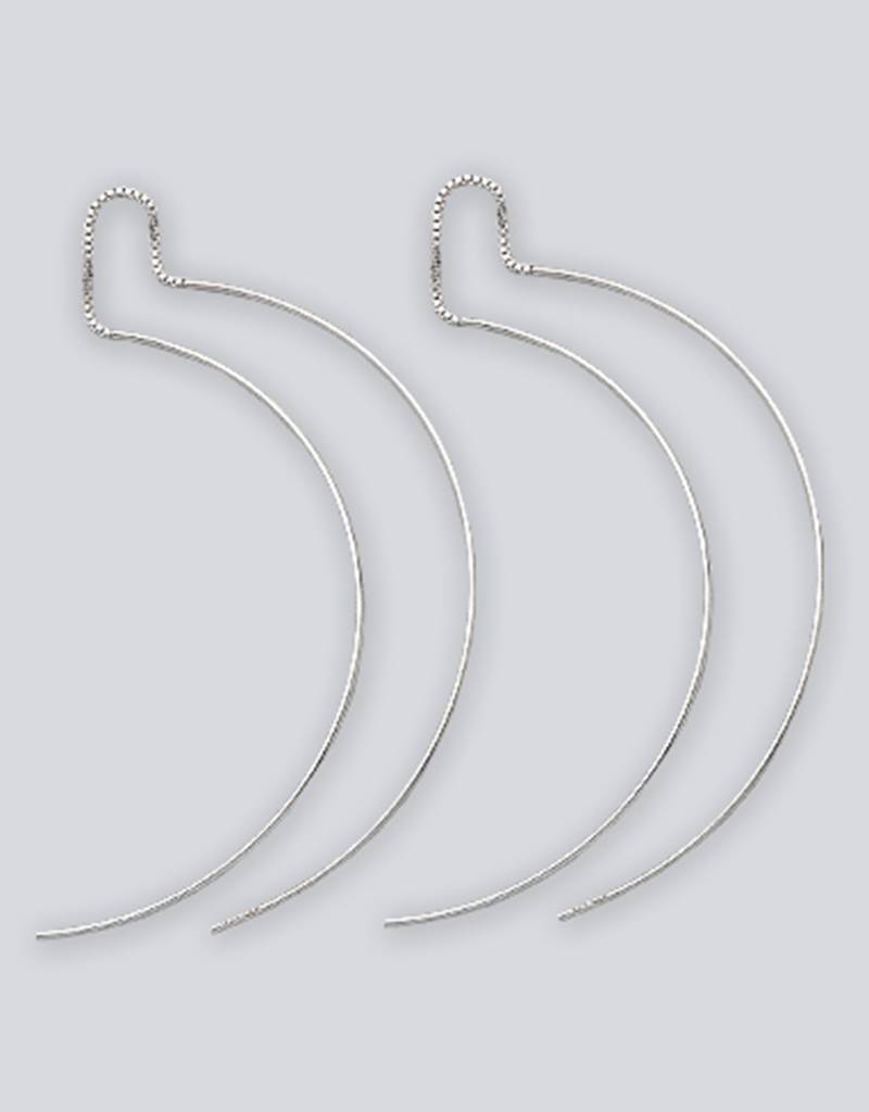 Sterling Silver Curved Wire Threader Earrings - Simply Sterling