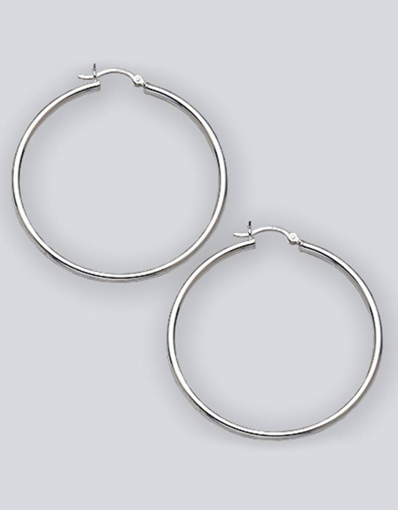 Sterling Silver Hoop Earrings 50mm Simply Sterling
