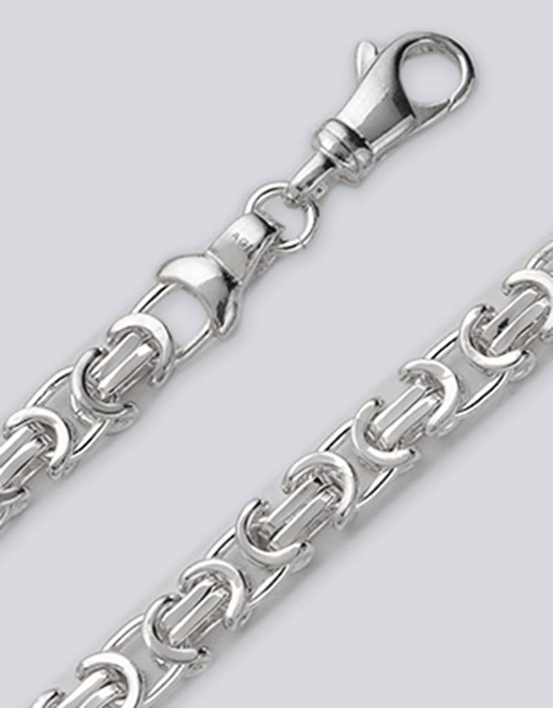 Sterling Silver Flat Byzantine 115 Chain Necklace - Simply Sterling