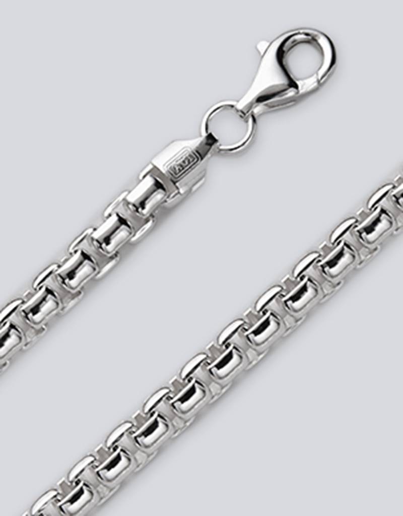 Sterling Silver 1/2 Round Box 500 Chain Necklace - Simply Sterling