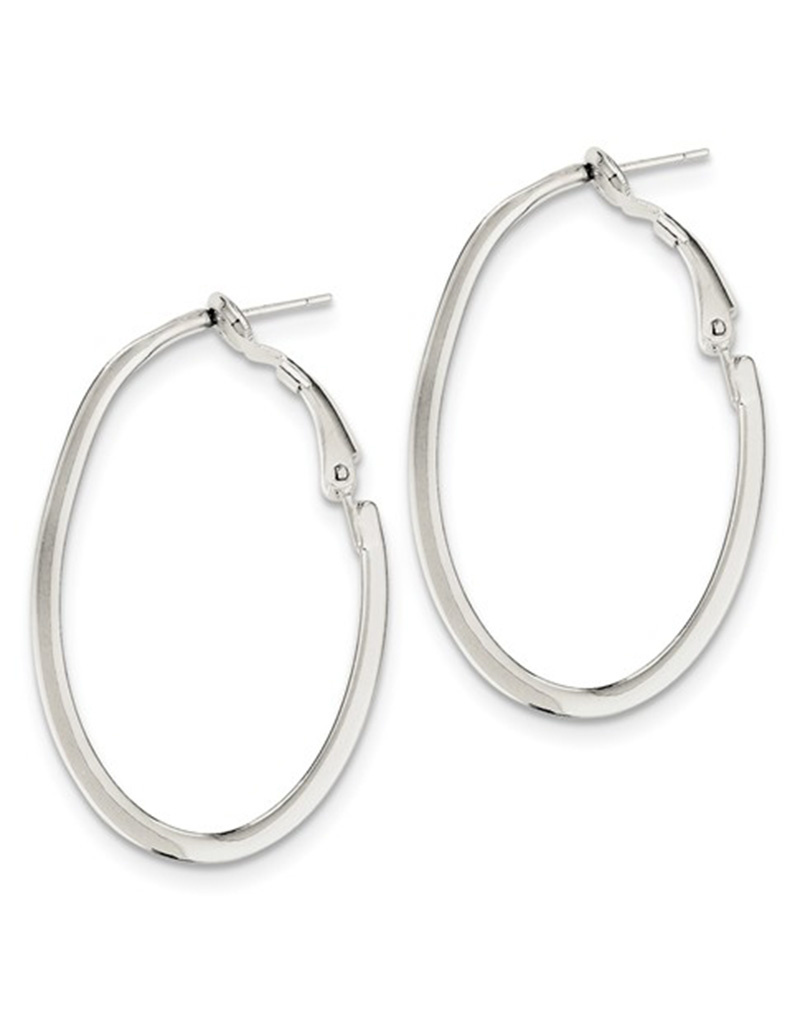 Sterling Silver 51mm Omega Clip Back Hoop Earrings - Simply Sterling