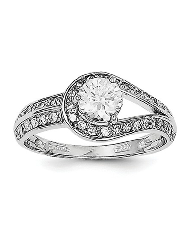 Sterling Silver Loop Cubic Zirconia Ring - Simply Sterling
