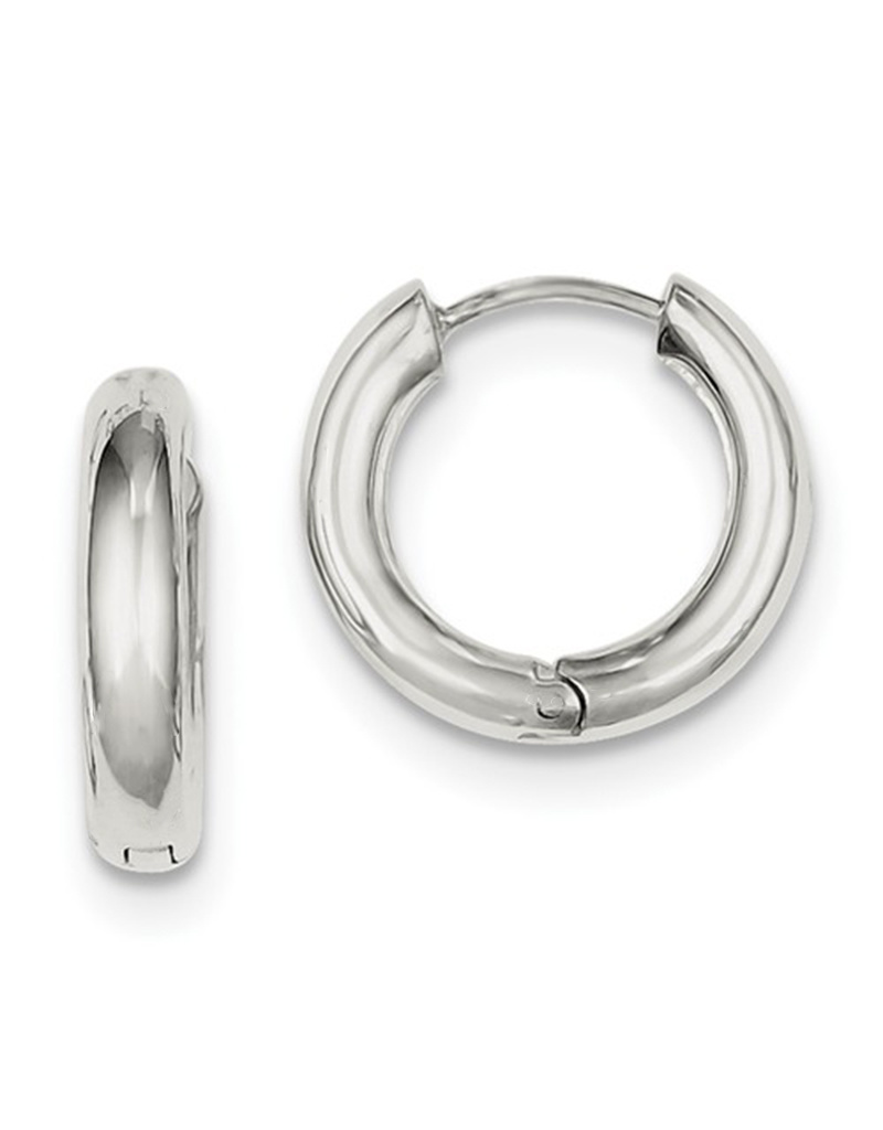 Sterling Silver Round Hinged Hoop Earrings 20mm - Simply Sterling