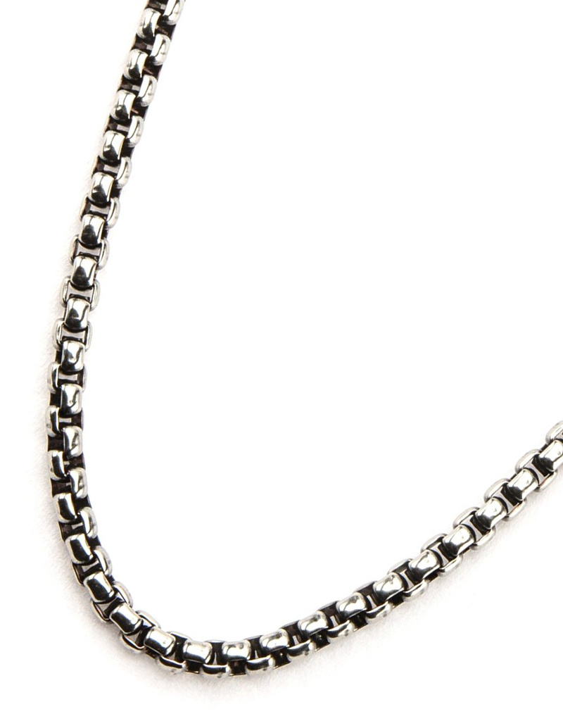 Stainless Steel 2.5mm Oxidized Round Box Link Chain Necklace - Simply ...