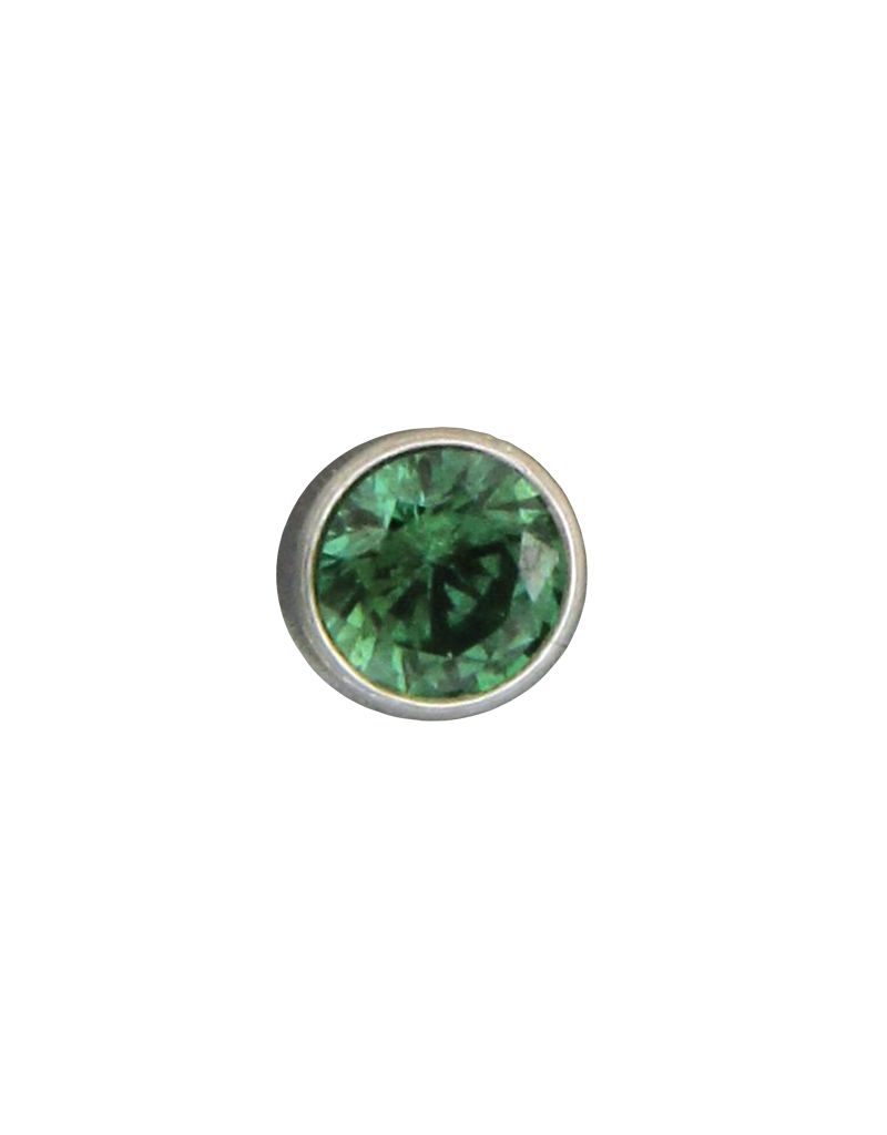 Sterling Silver Round Green Cubic Zirconia Stud Earrings 4mm - Simply ...