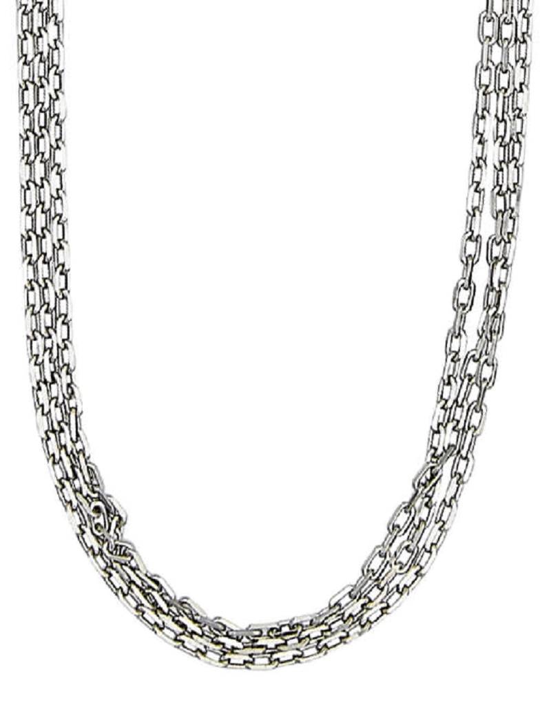 Sterling Silver 3-Strand Cable Link Necklace 36" - Simply Sterling
