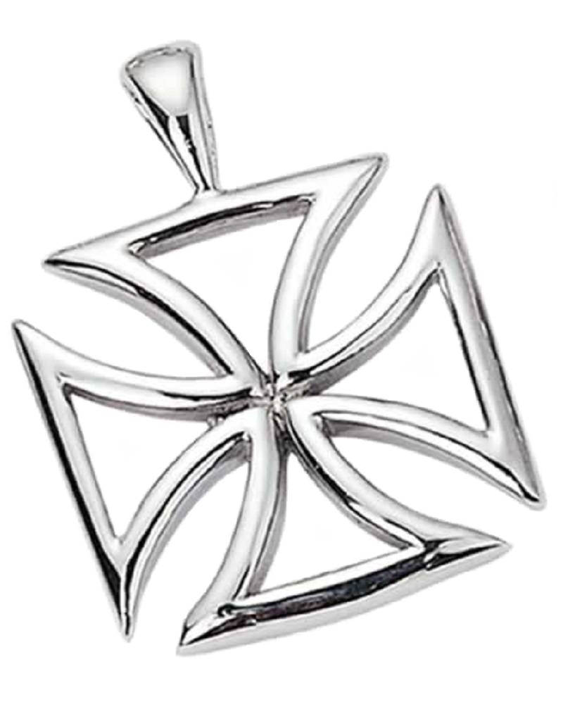 Stainless Steel Maltese Cross Pendant 33mm - Simply Sterling