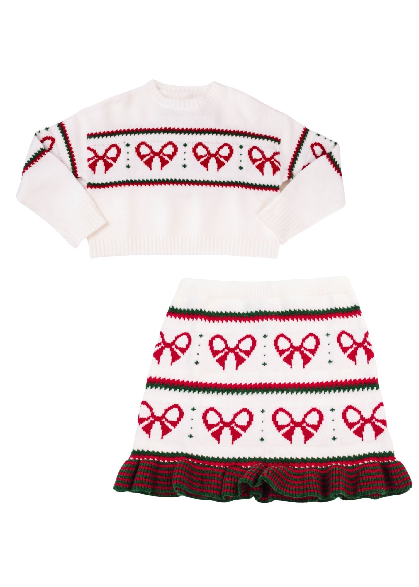 J Marie Red Bow Zoe Sweater Set - Covey House Children's Clothier