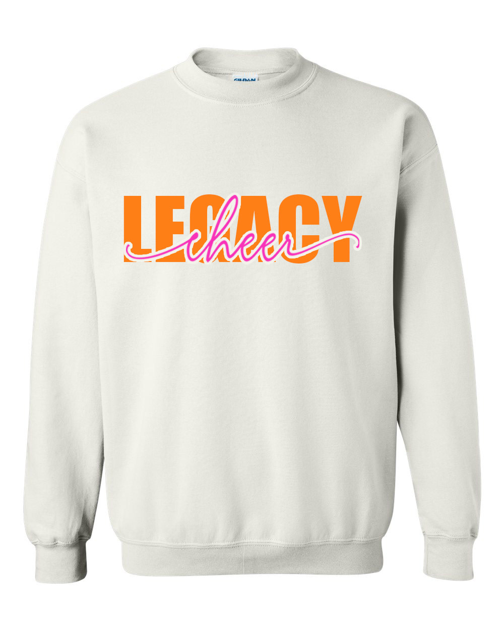 Legacy Cheer Crewneck Sweatshirt- Orange/Pink - Swanky Babies