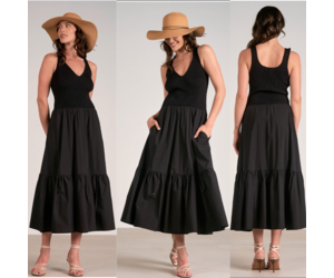 Mixed Fabric Maxi Dress - Casual 2 Dressy Women’s Clothing