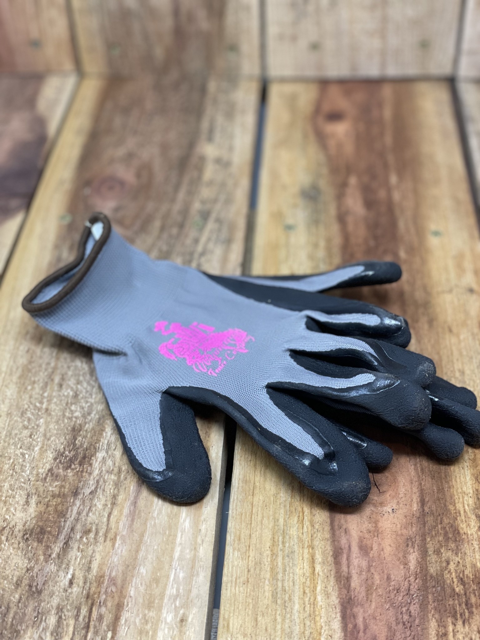 SAFETY GREY GRIP GLOVES "SWI LOGO" - L - SWi Fence & Supply