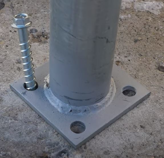 PLATED POST For Concrete Mounted Vinyl Fence - 2 3/8" SS-40 Post Welded ...