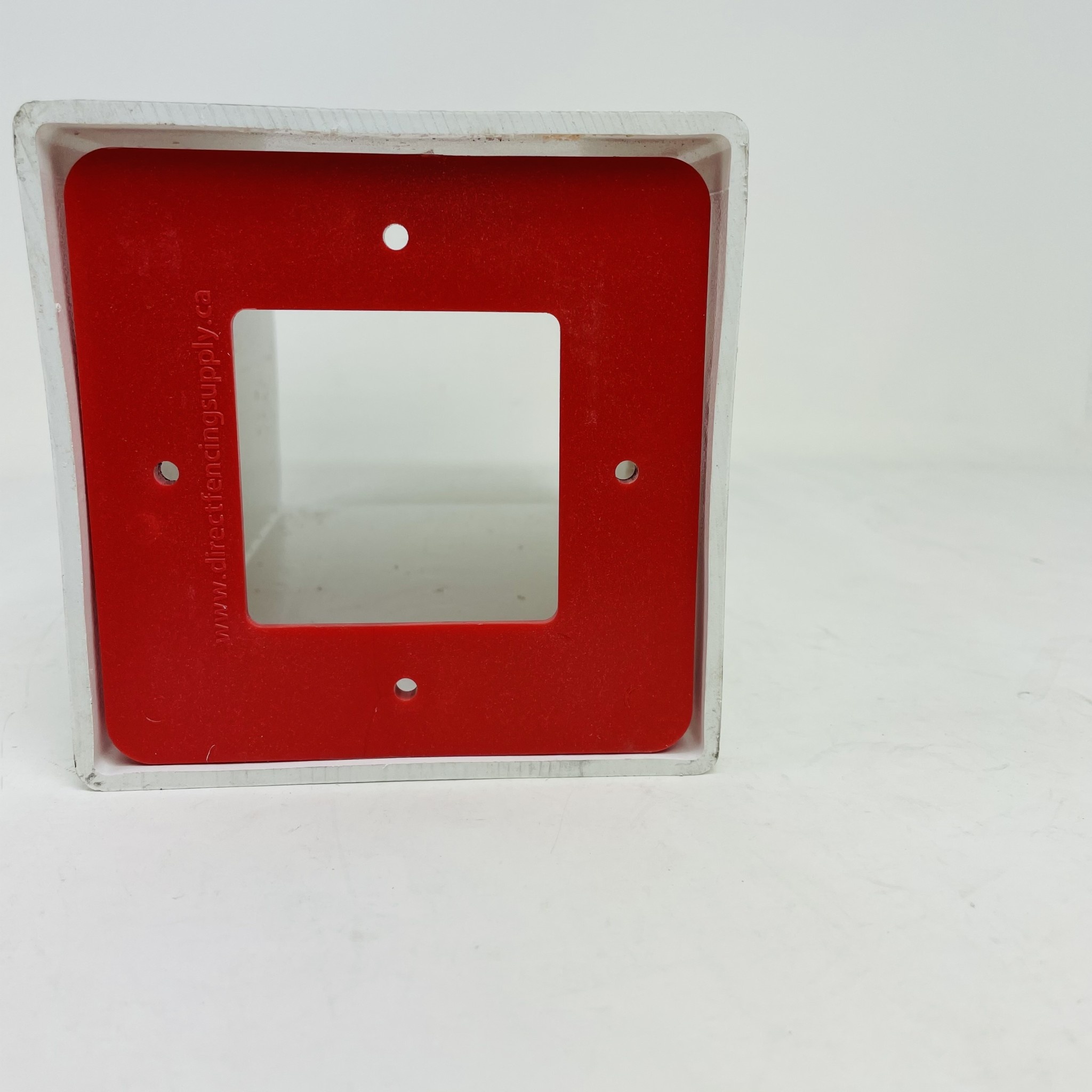 RED 5" SQUARE VINYL RAIL LOCK - SWi Fence & Supply