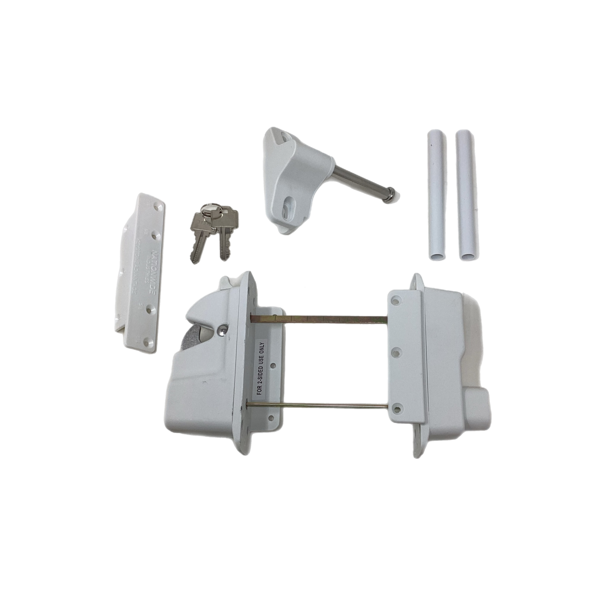 KEYSTONE ADVANTAGE LOCKABLE LATCH - WHITE KEYED ALIKE - SWi Fence & Supply