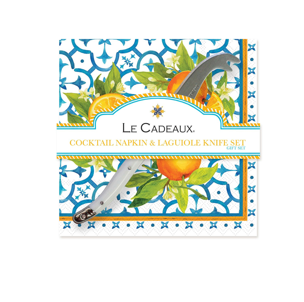 Valencia Cocktail Napkins & Cheese Knife Set - Niche Modern Home