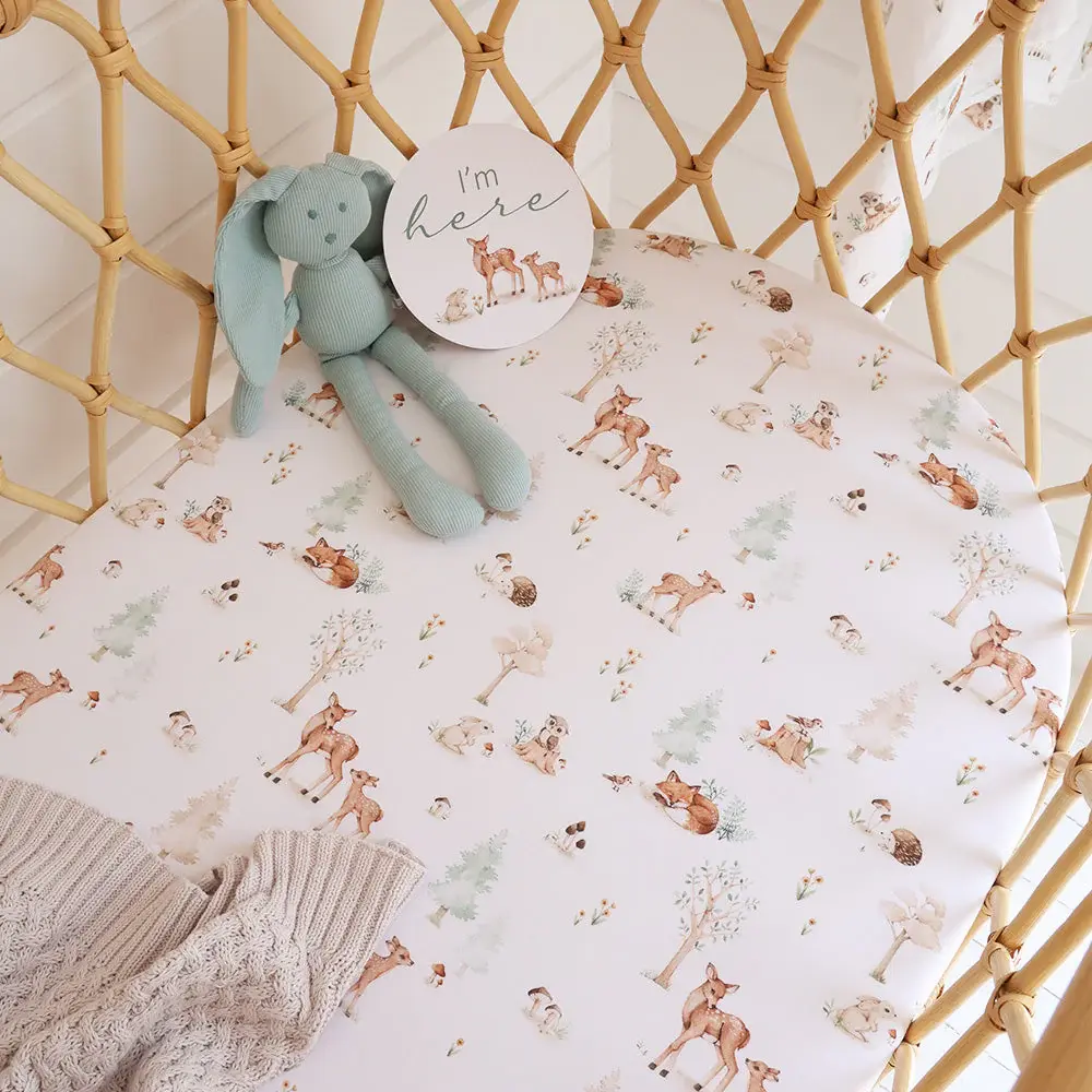 Snuggle Hunny Woodland Tales Organic Bassinet Sheet / Change Pad Cover ...