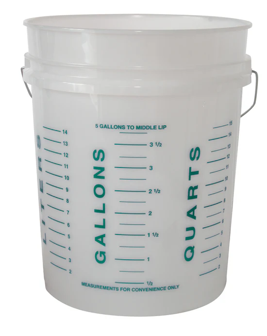 Calibrated Gold Series Measuring Bucket 5 Gallon - RASA Garden Supply ...