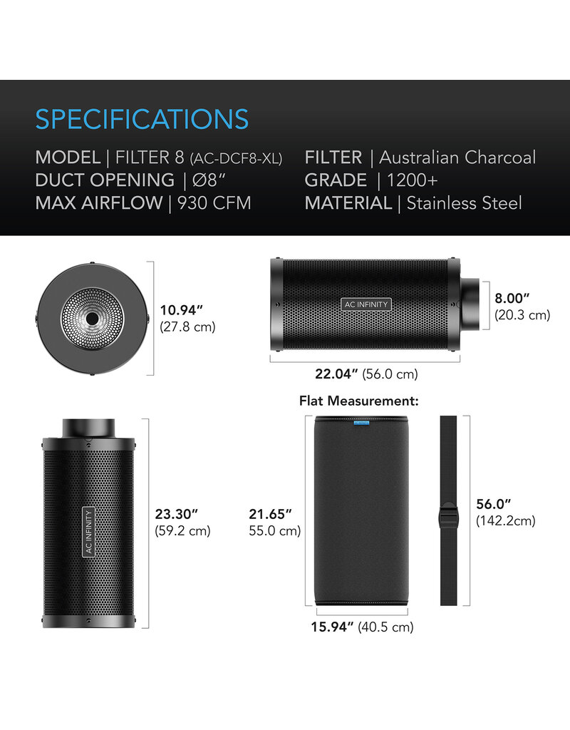 AC Infinity Carbon Filter - RASA Garden Supply Company