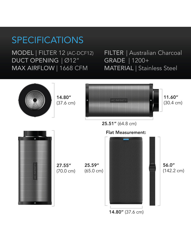AC Infinity Carbon Filter - RASA Garden Supply Company