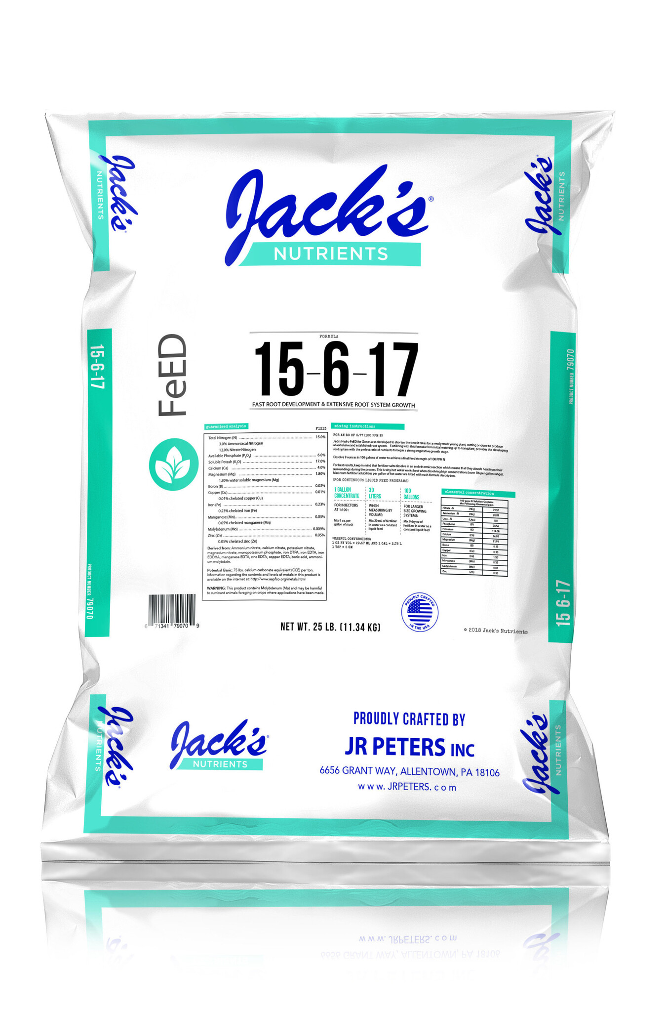 Jack's Nutrients FeED 15-6-17 Clone Starter Fertilizer 25LB - RASA ...