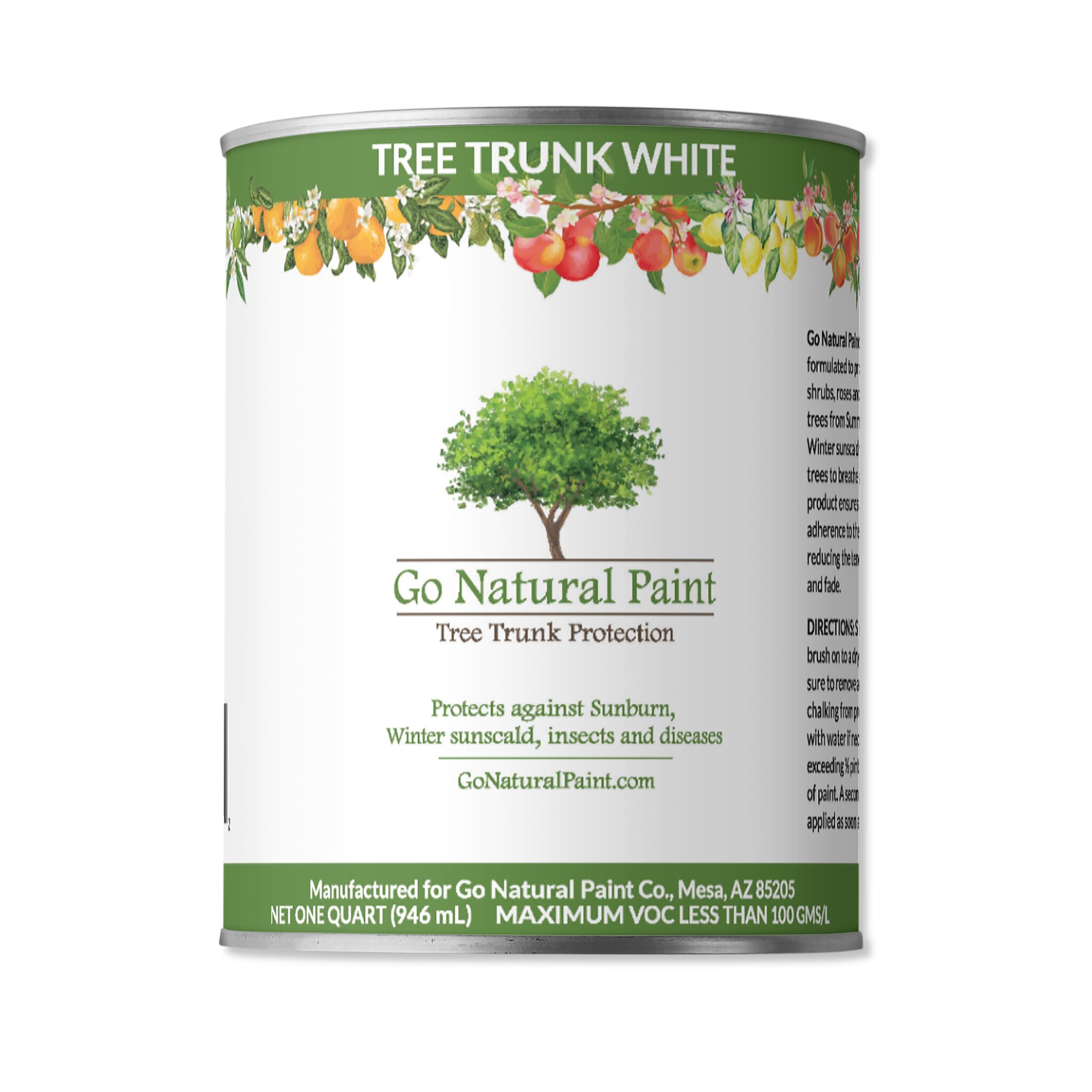 Go Natural Paint Tree Trunk White Quart - RASA Garden Supply Company