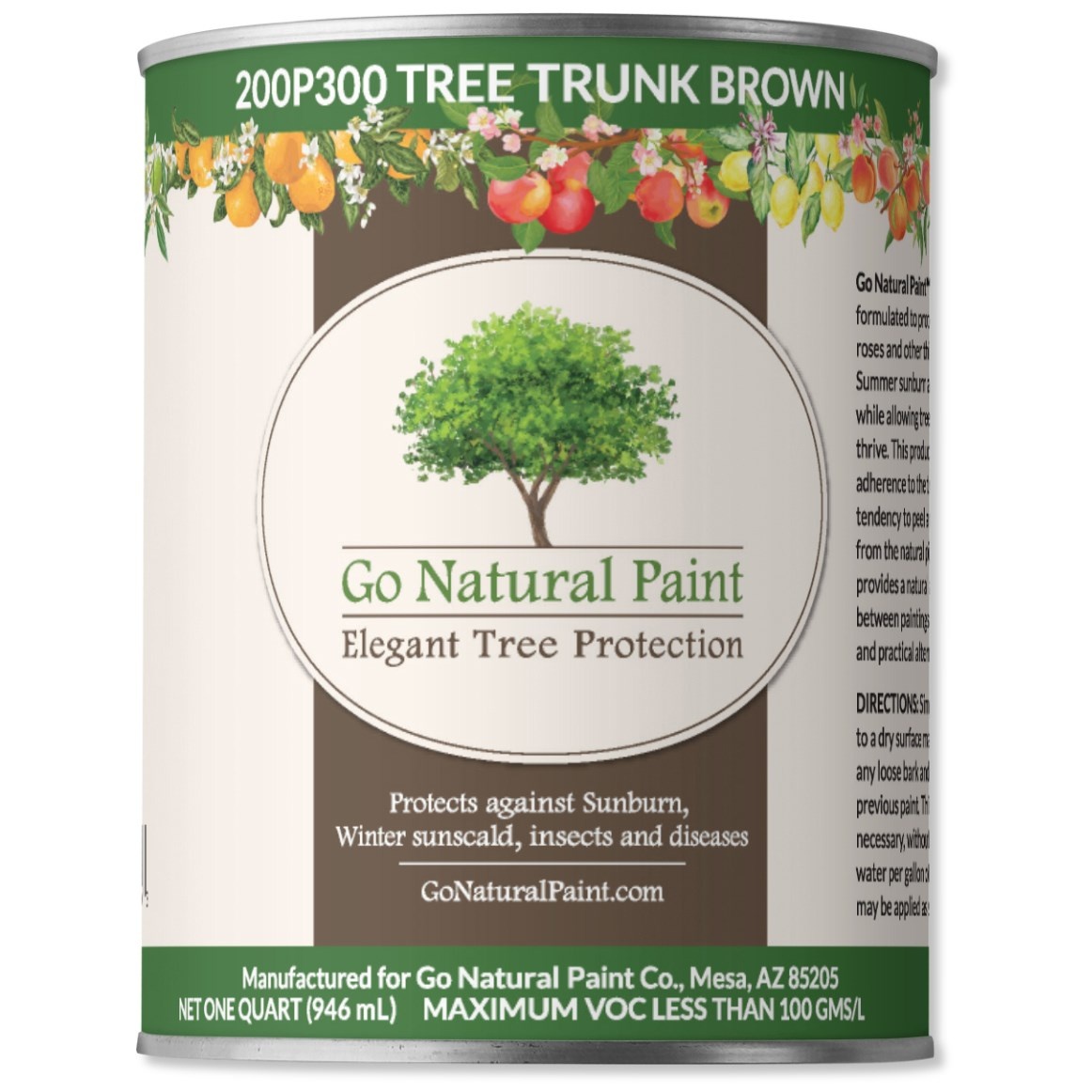 Go Natural Paint Tree Trunk Brown Quart - RASA Garden Supply Company