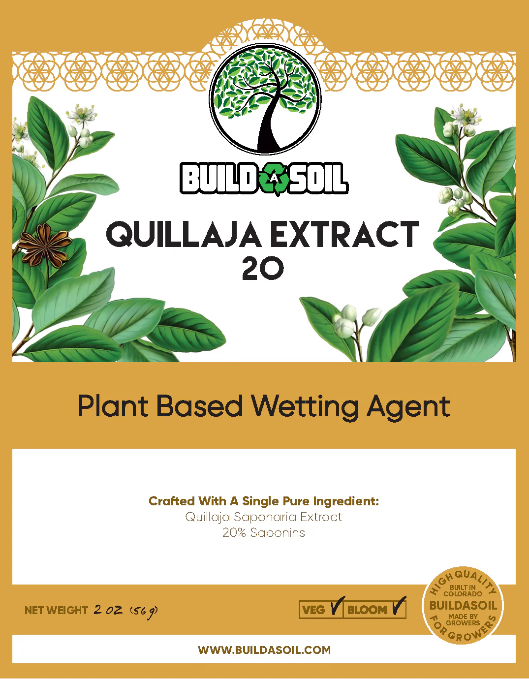 Build-A-Soil Quillaja Saponaria Extract Powder 20 - RASA Garden Supply ...