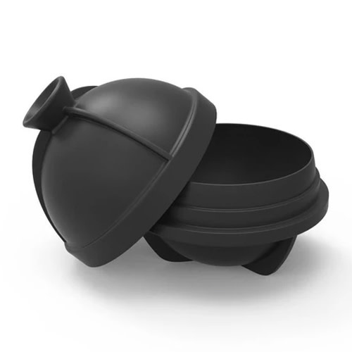Peak Ice Works Single Sphere Ice Mold Charcoal 6cm - The Bottle Shop