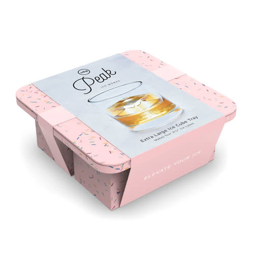 W&P Peak Ice Works Extra Large Ice Cube Tray Speckled Pink 5.7cm x 5 ...