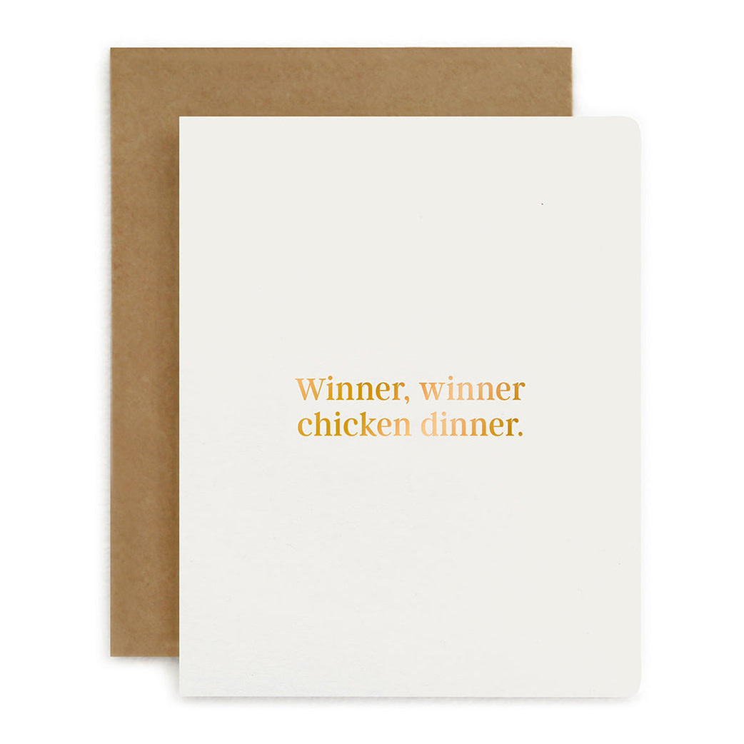 Bespoke Letterpress Greeting Card - Winner Winner Chicken Dinner - The ...