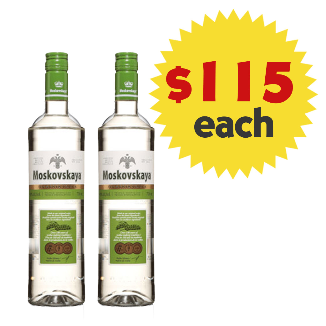 Moskovskaya Vodka 1000ml x 2 Bottles Value Pack - The Bottle Shop