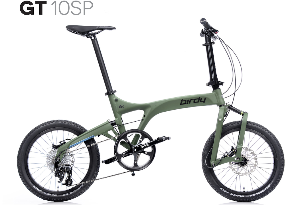 Birdy GT 10 Speed Folding Bicycle, Field Green - Freedom Folding and ...