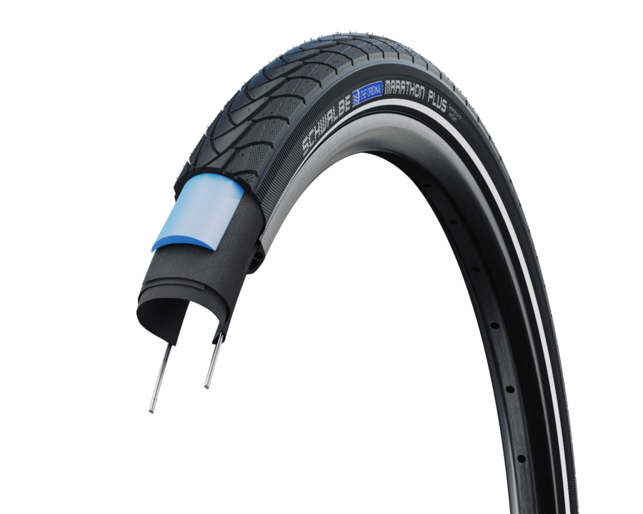 Schwalbe Marathon Plus Tire, 20x1.75 Wire Bead Black with Reflective ...