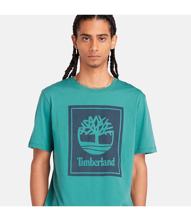 Men's Timberland Stack Logo Tee' 'Sea Pine Green' TB0A5WQQ-CL6 - Sam Tabak