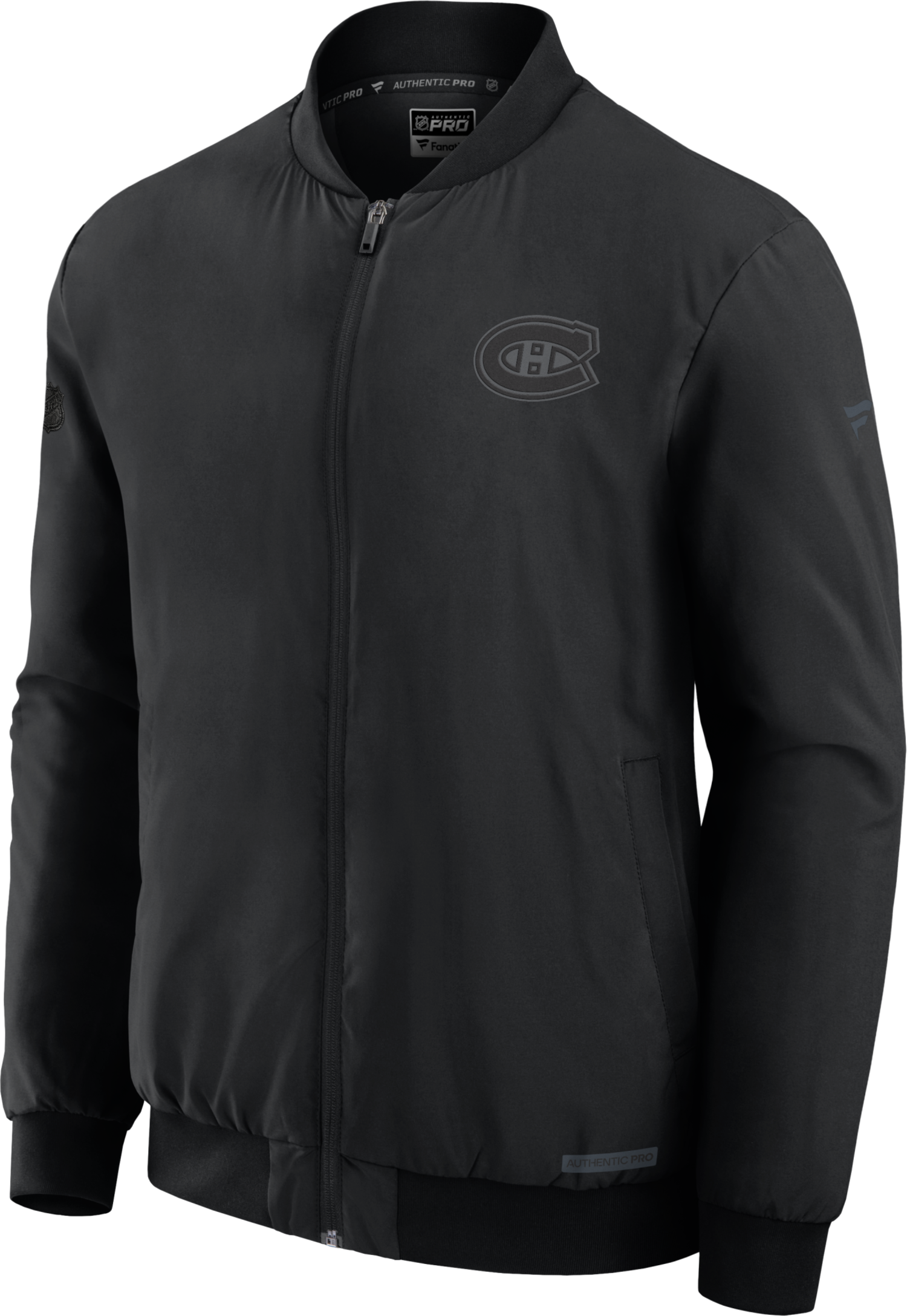 Montreal Canadiens Authentic Pro Tonal Black Full-Zip Vest - Tricolore ...