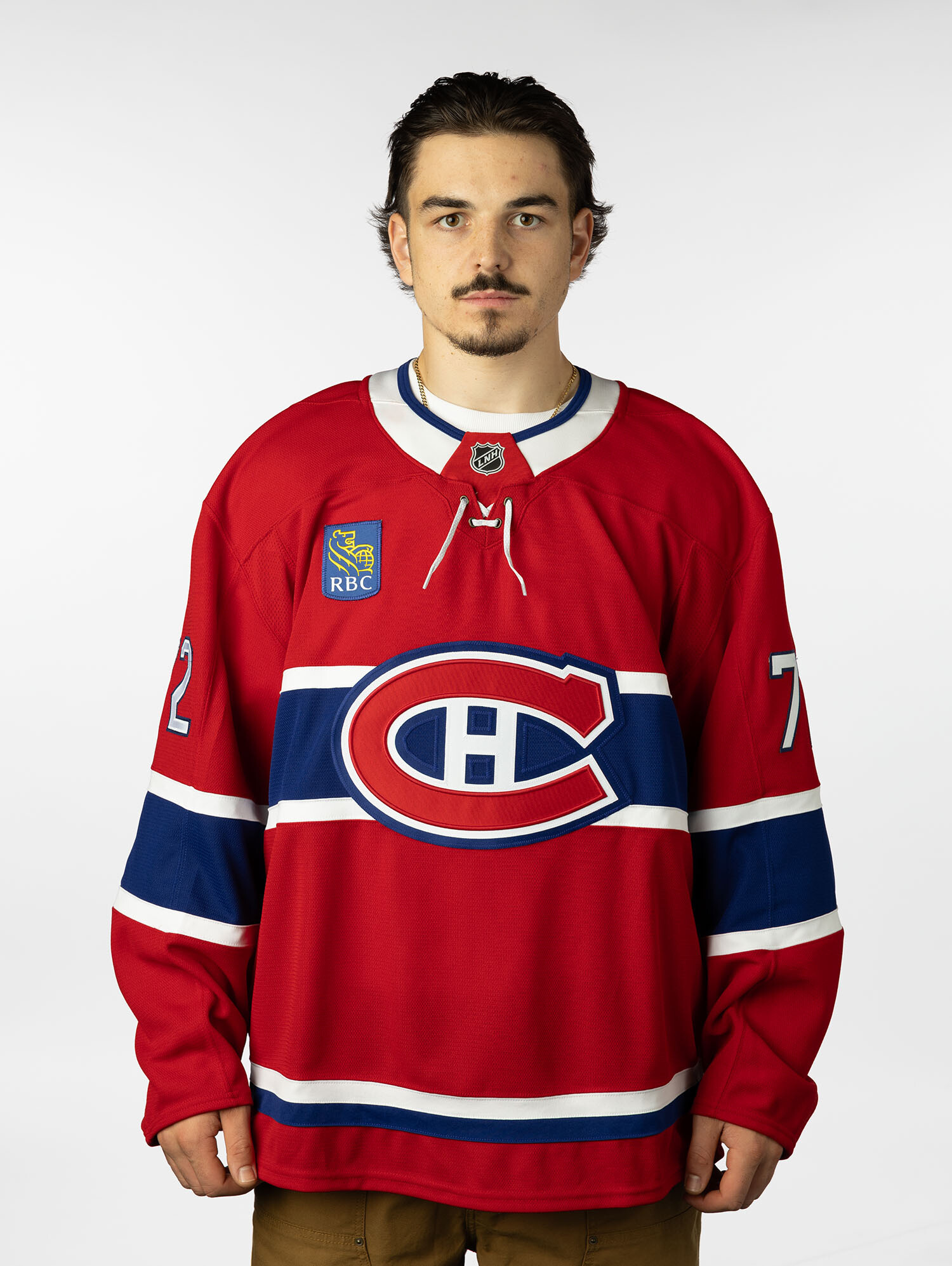 Chandail premium des Canadiens à domicile collé pro #72 Arber Xhekaj ...