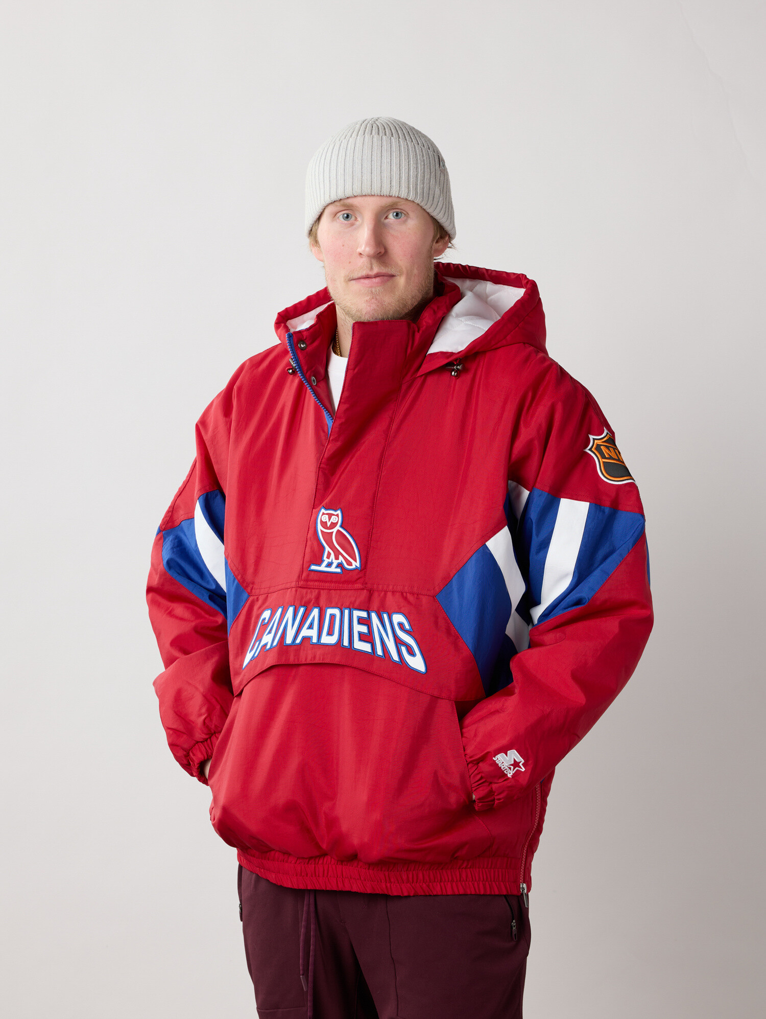 OVO x CH Starter Jacket | Red - Tricolore Sports