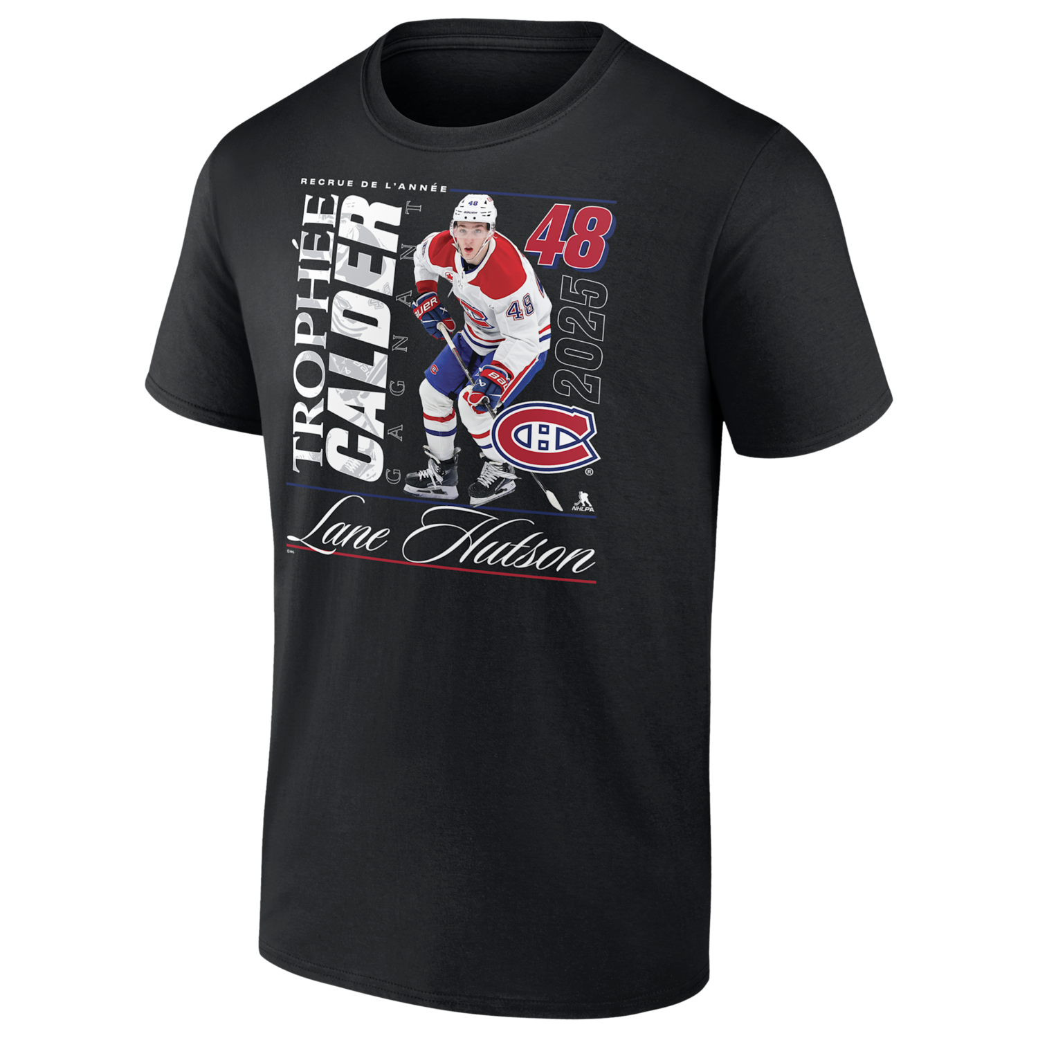 T-shirt Lane Hutson - Gagnant du trophée Calder 2025 - Club de Hockey ...