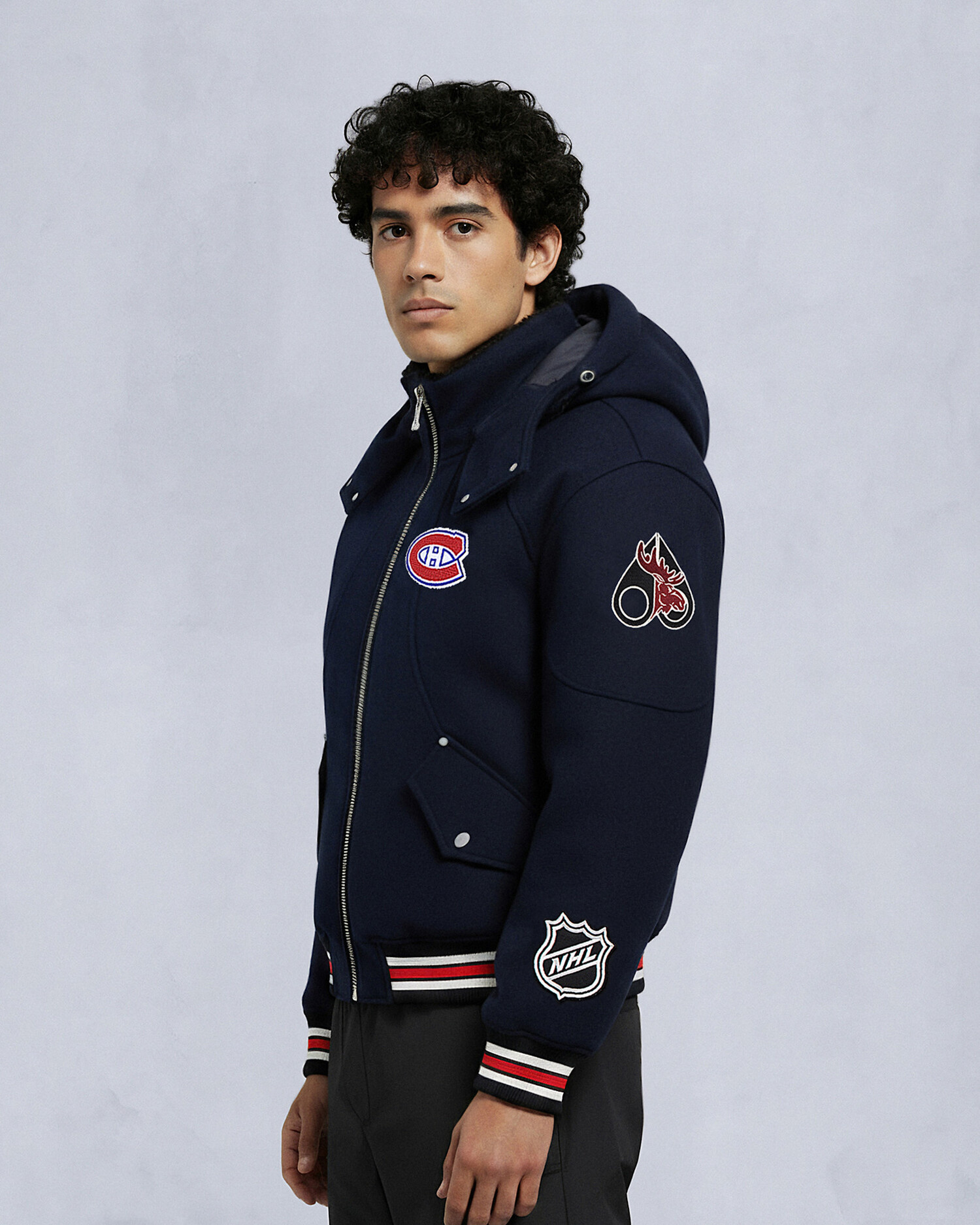 Moose Knuckles x Montreal Canadiens Men's Bomber Jacket - Tricolore Sports