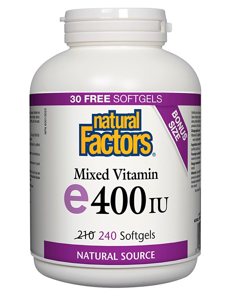 Natural Factors Natural Factors BONUS Vitamin E 400 IU 240 softgels ...
