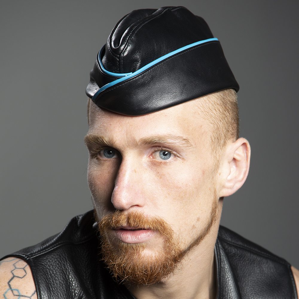 Garrison, Pisscutter, Leather, Colored Piping - The Leather Man, Inc.