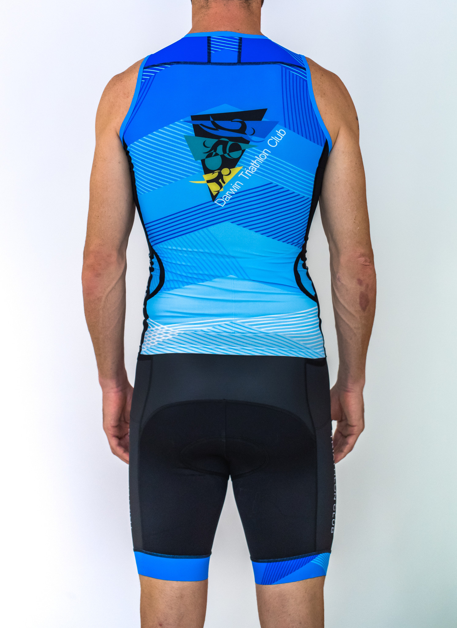 Mens Darwin Tri Club Tri Top - Blue Cycles