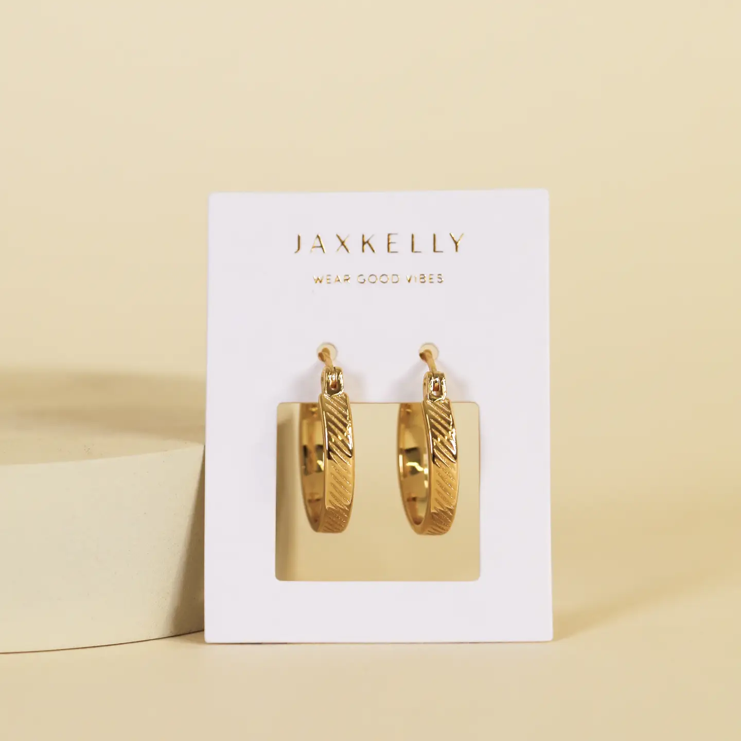 Textured Gold Hoop - The Shoe Attic