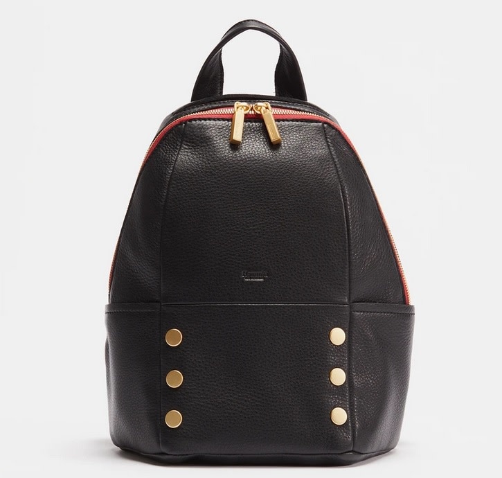 Hunter Leather Backpack Black/Red Medium - Simply Elegant Boutique