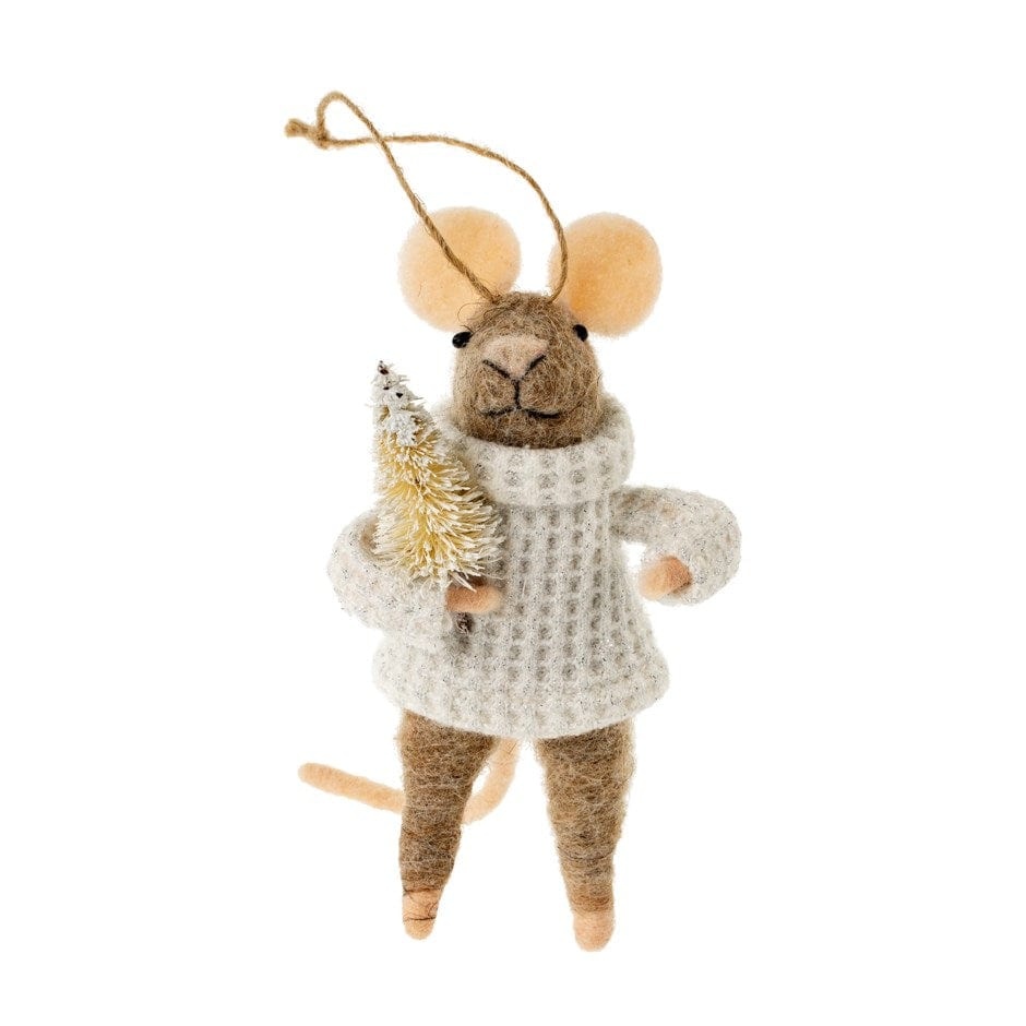 Winter White Walter Mouse Ornament - Simply Elegant Boutique