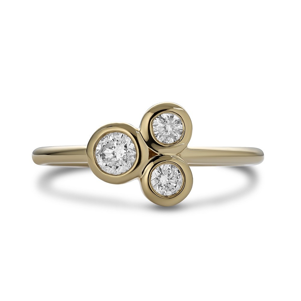 Diamond Bezel Station Ring 14KT - .35CTW - Simply Elegant Boutique
