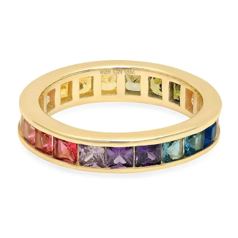 Rainbow Channel Set CZ Ring - Simply Elegant Boutique
