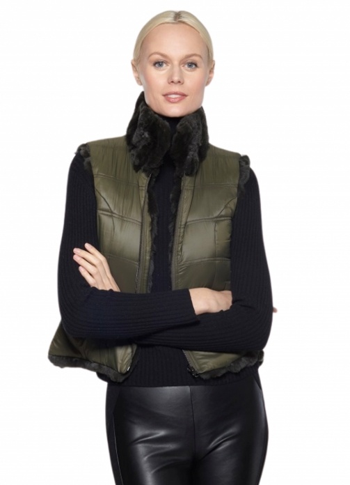 Genuine Rex Rabbit Reversible Vest - Simply Elegant Boutique