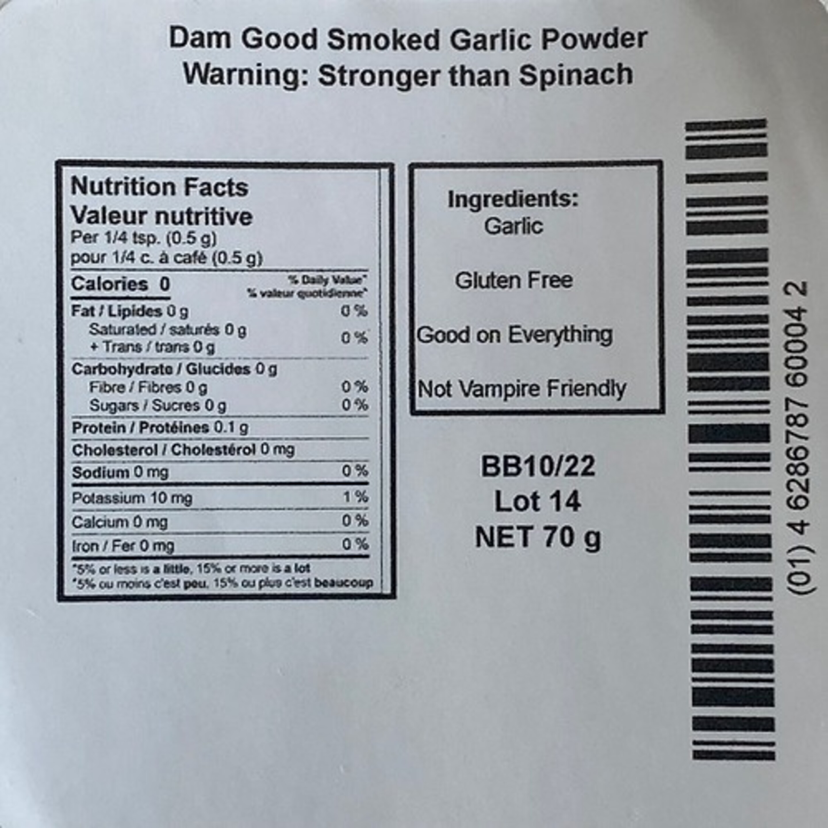 Smoked Garlic Powder 70g - Dutch Growers Saskatoon