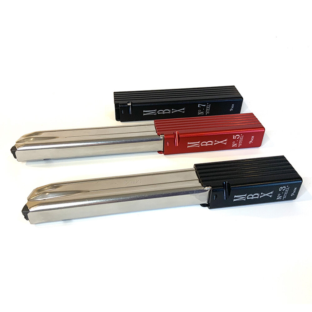 MBX Extreme Glock Steel 170mm Magazine 9mm w/ 5" Black Mag Extension ...